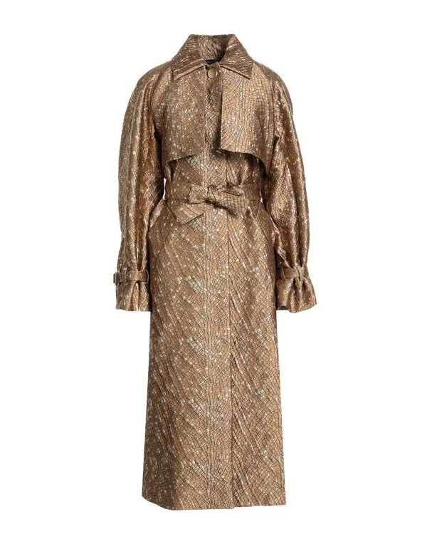 Max Mara Two-tone Metallic Jacquard Long Trench Coat