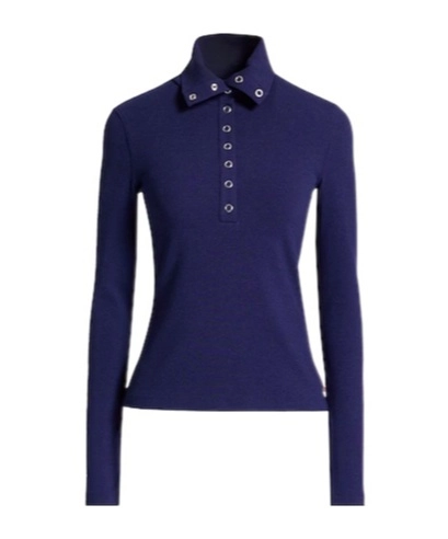 MAXCO. Max&co. Logo Ribbed Turtleneck Long Sleeve T-shirt