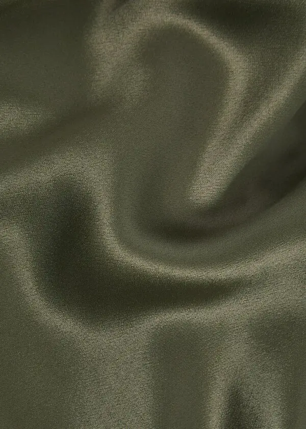 Vince Satin Crewneck Top With Raw-edged Trims
