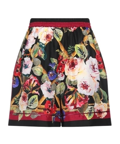 Dolce & Gabbana Printed Floral Satin Shorts - Multicolor