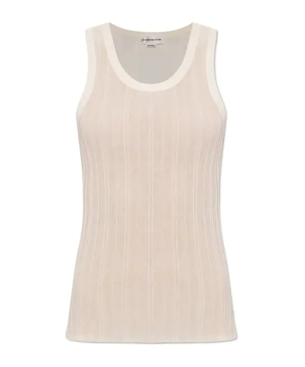 Victoria Beckham Striped Fine-knit Tank Top