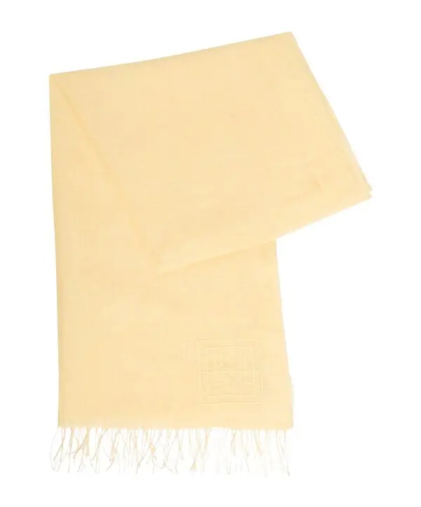 TOTEME Logo-embroidered Frayed Linen Sarong