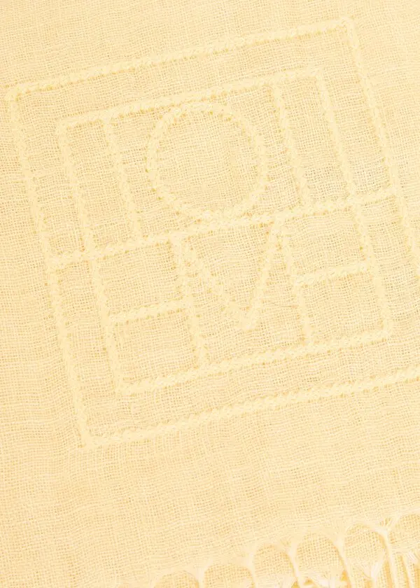 TOTEME Logo-embroidered Frayed Linen Sarong