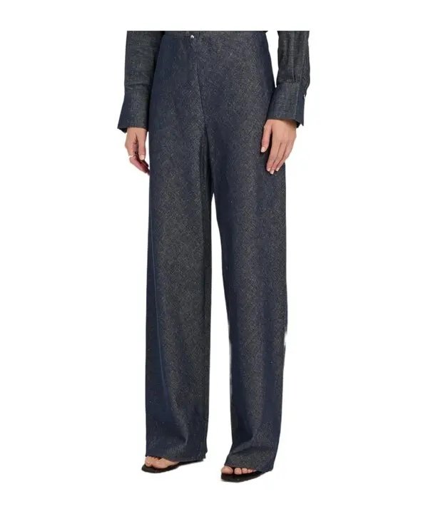 Vince Colette Wide-leg Chambray Trousers