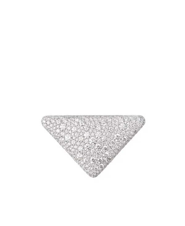 Prada Eternal Gold Brooch In Gold With Diamonds - White