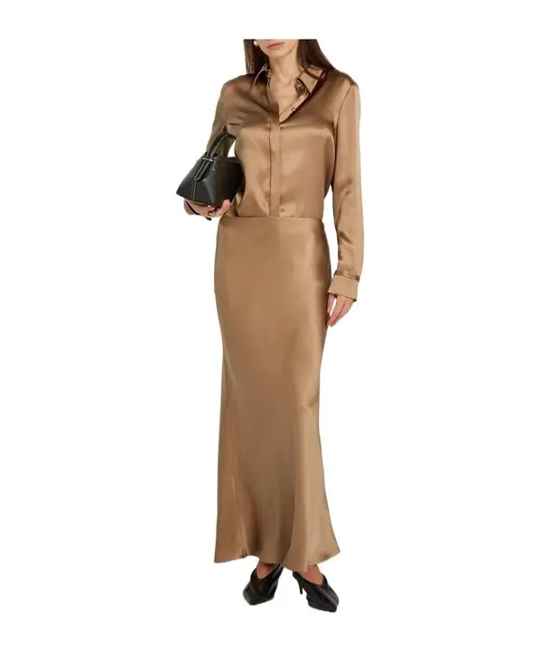 Gabriela Hearst Solid Silk Skirt