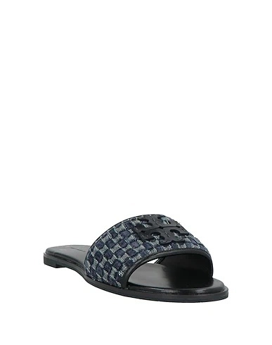 Tory Burch Checkered Denim Slippers