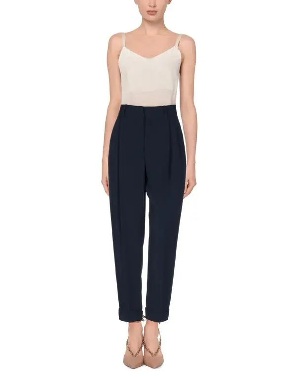 Chloé Crepe Pockets Folded Hem Trousers