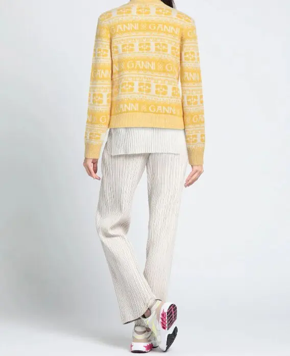 GANNI V-neck Button-up Long Sleeve Cardigan