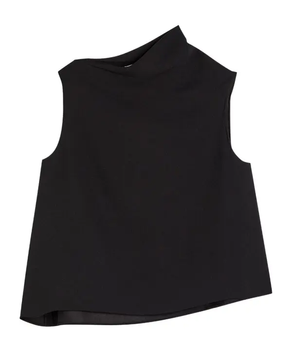 Vince Asymmetrical Crepe Top - Black