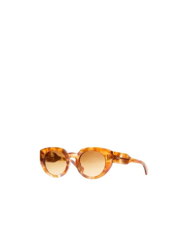 Chloé Tortoiseshell Print Round Frame Sunglasses