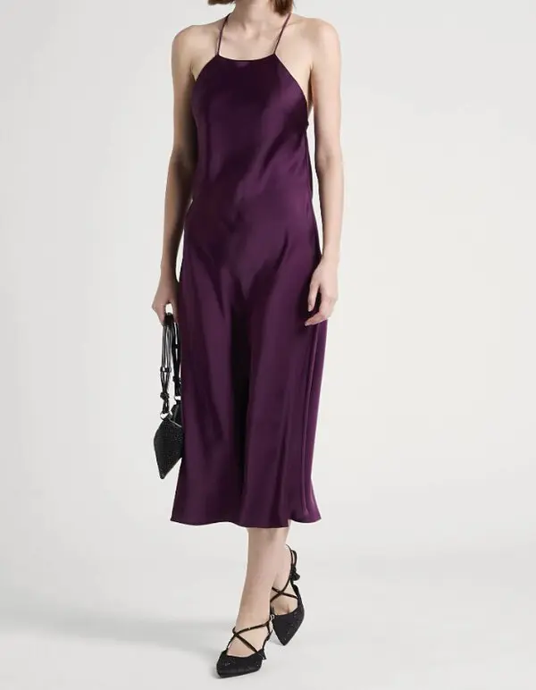 MAXCO. Satin Slip Dress With Square Neckline