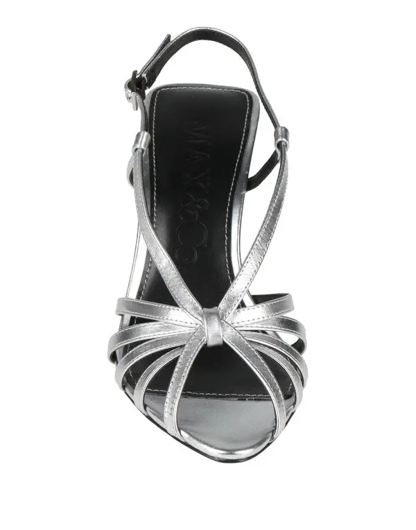 MAXCO. Max&co. Metallic Leather Slingback High-heeled Sandals
