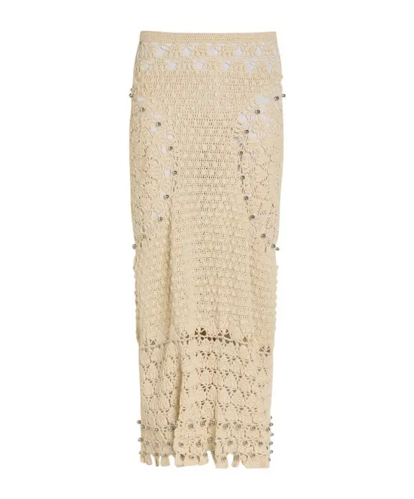 Rabanne Semi-transparent Crochet Dress With Beadwork