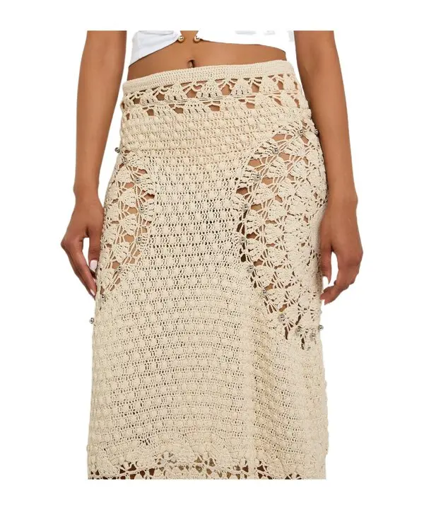 Rabanne Semi-transparent Crochet Dress With Beadwork