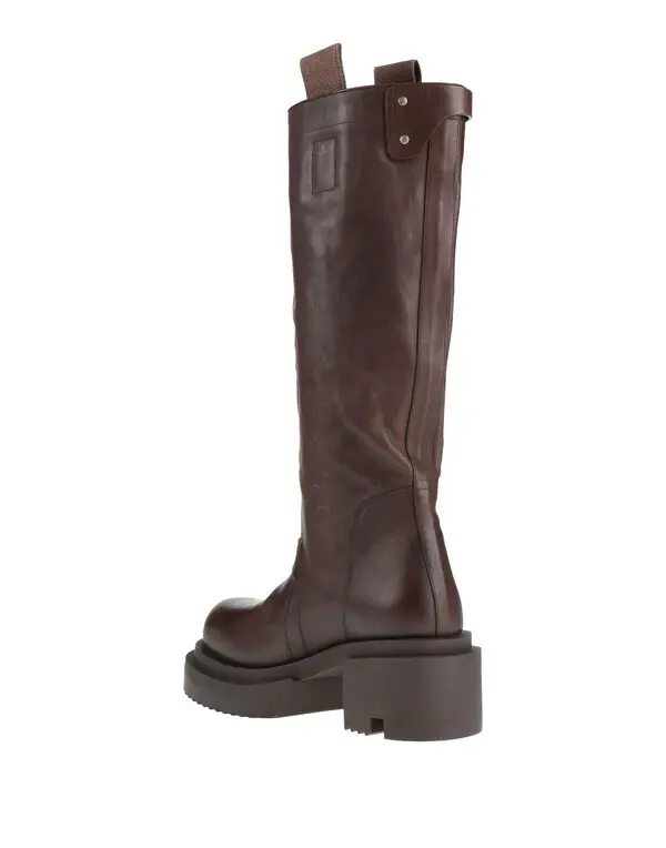 Rick Owens Round Toe Platform Leather Boots