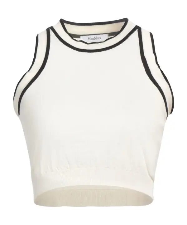 Max Mara Knitted Crew Neck Vest - White
