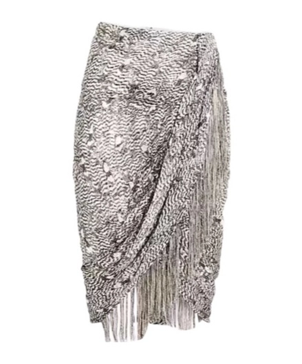 Isabel Marant Étoile Printed Midi Skirt With Tassels And Embroidery
