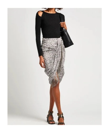 Isabel Marant Étoile Printed Midi Skirt With Tassels And Embroidery