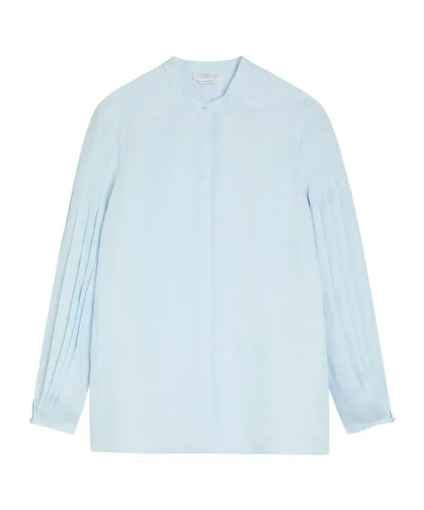 Gabriela Hearst Pleated Linen Shirt - Blue