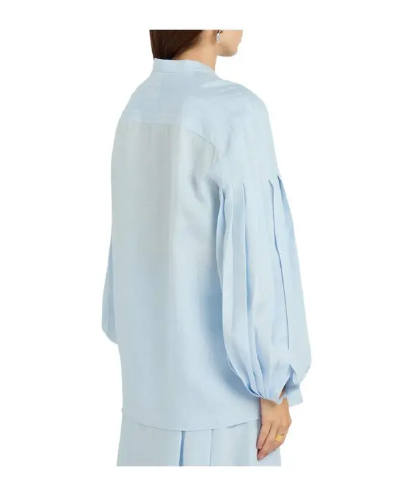 Gabriela Hearst Pleated Linen Shirt