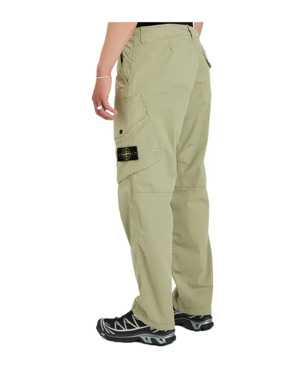Stone Island Logo-appliquéd Stretch-cotton Cargo Trousers