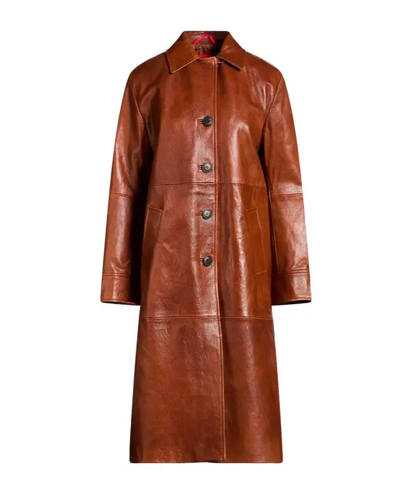 MAXCO. Max&co. Long Sleeved Leather Coat