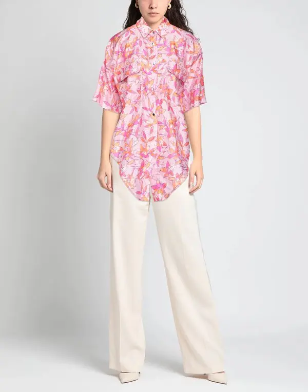 Isabel Marant Étoile Short Sleeve Floral Print Satin Shirt
