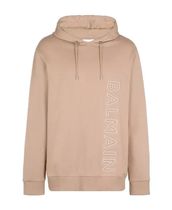 Balmain Logo Embossed Drawstring Hoodie