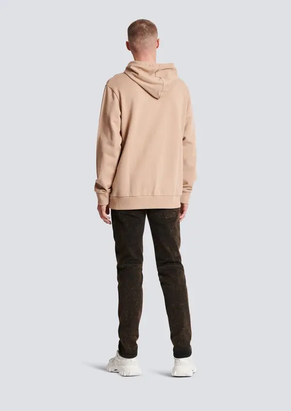 Balmain Logo Embossed Drawstring Hoodie