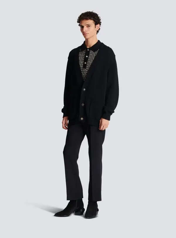 Balmain Knit Cardigan With Logo Detail