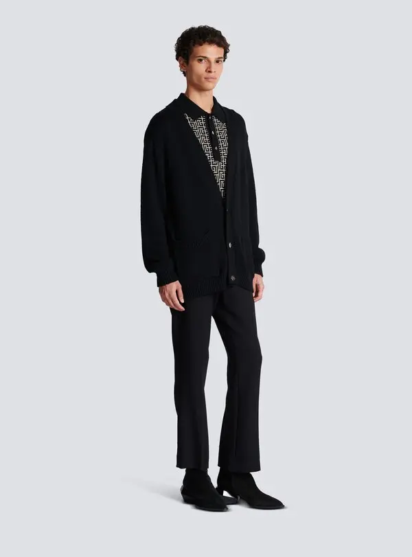 Balmain Knit Cardigan With Logo Detail