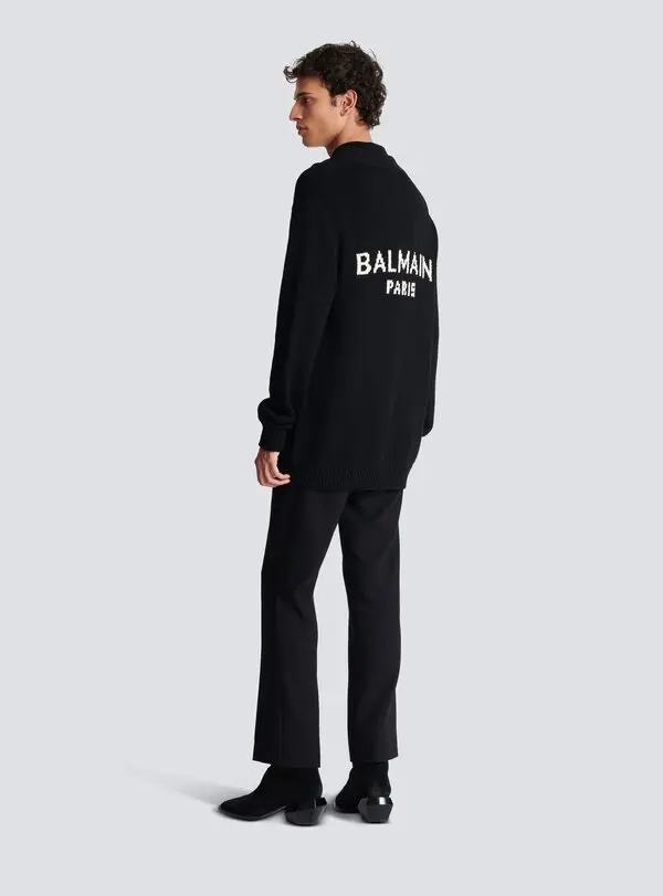 Balmain Knit Cardigan With Logo Detail
