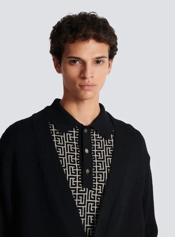 Balmain Knit Cardigan With Logo Detail