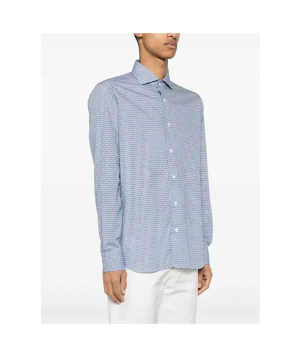 BARBA NAPOLI Floral-print Cotton Shirt