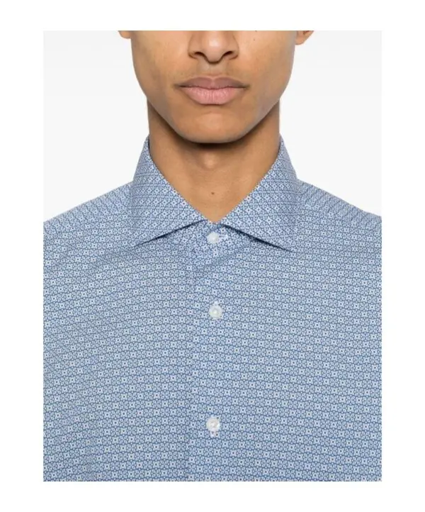 BARBA NAPOLI Floral-print Cotton Shirt
