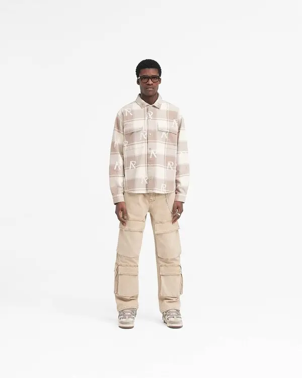 REPRESENT R3ca Logo Embroidered Straight Leg Cargo Jeans