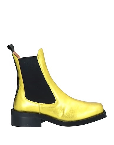 GANNI Genuine Leather Chelsea Boots With Square Toe And Block Heel