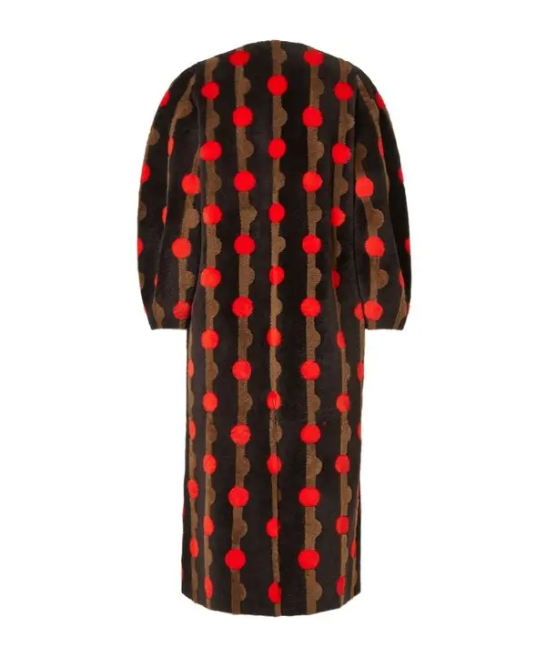 Fendi Shearling Coat With Patterned Detail
