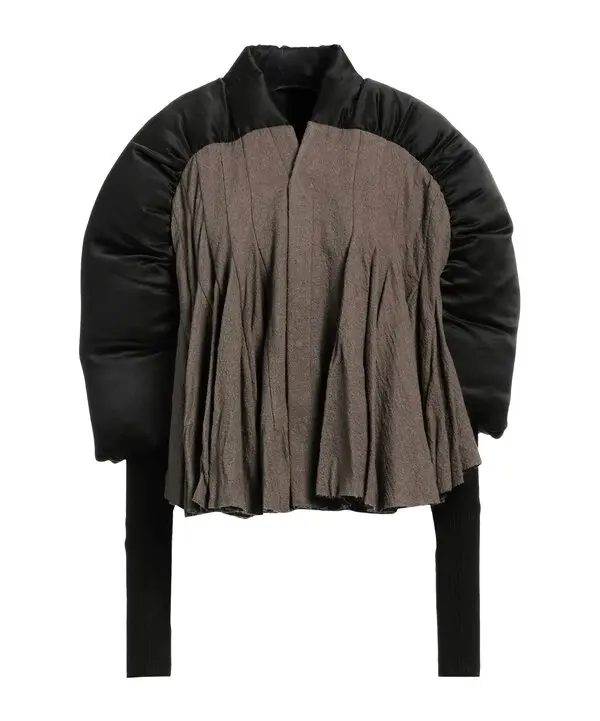 Rick Owens Two-tone Flannel And Satin Casual Jacket