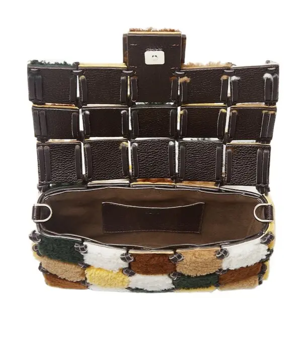 Fendi Multicolored Patchwork Shearling Bag