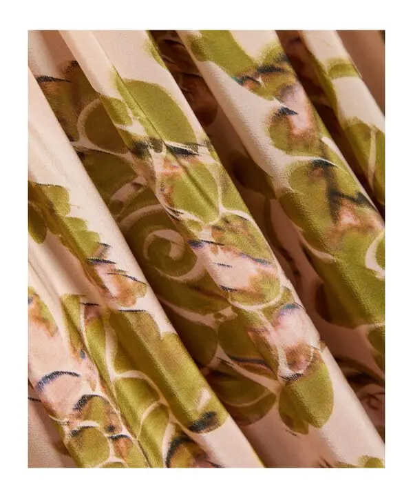 La DoubleJ Printed Silk Midi Dress - Brown