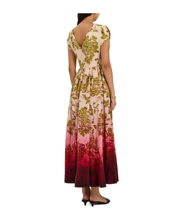 La DoubleJ Printed Silk Midi Dress - Brown