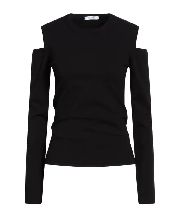 Max Mara Long Sleeve Openwork Knit Top - Black