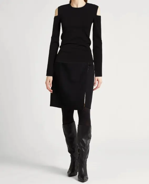 Max Mara Long Sleeve Openwork Knit Top