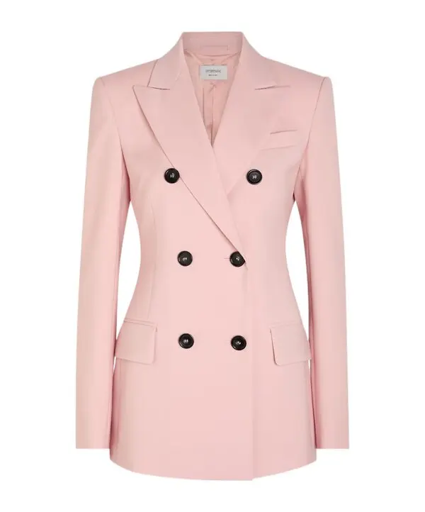 Sportmax Double-breasted Wool Blazer - Pink