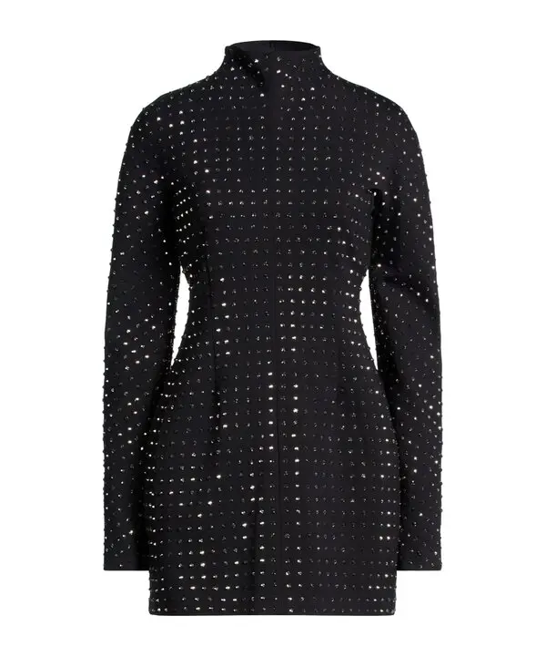 Sportmax Rhinestone Embellished Mini Dress - Black