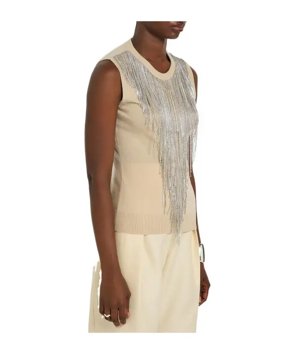 Sportmax Crystal-embellished Fine-knit Top