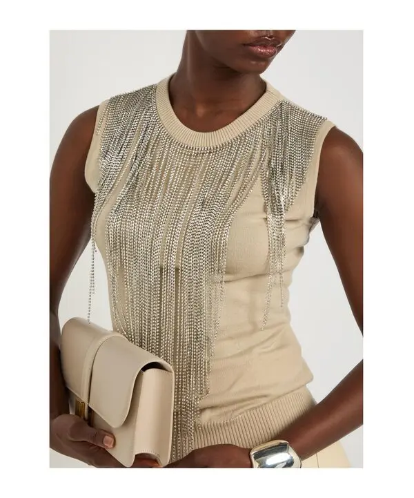 Sportmax Crystal-embellished Fine-knit Top