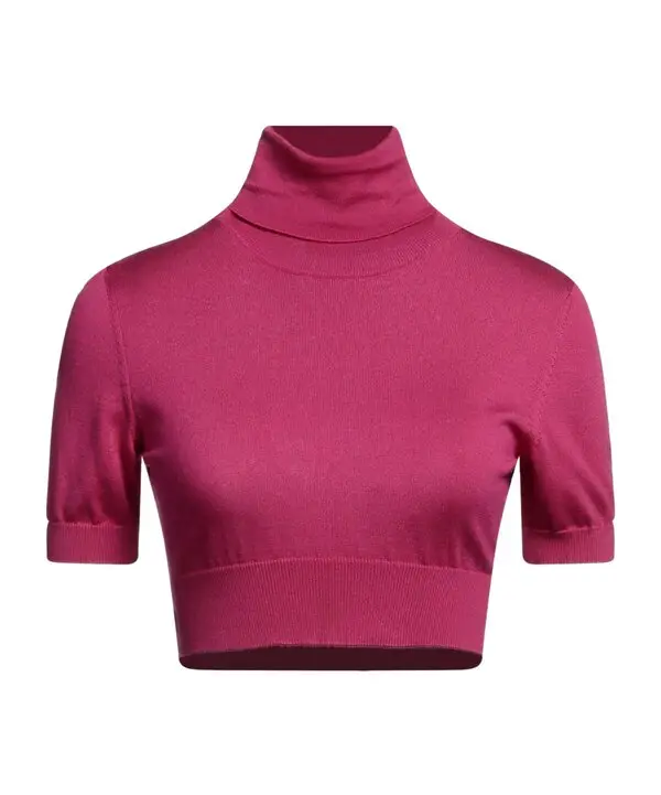 Dolce & Gabbana Ribbed High Neck Short Sleeve Top
